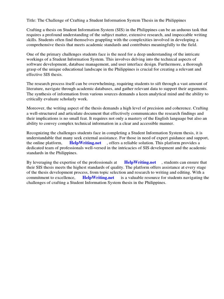 Student Information System Thesis in The Philippines | PDF