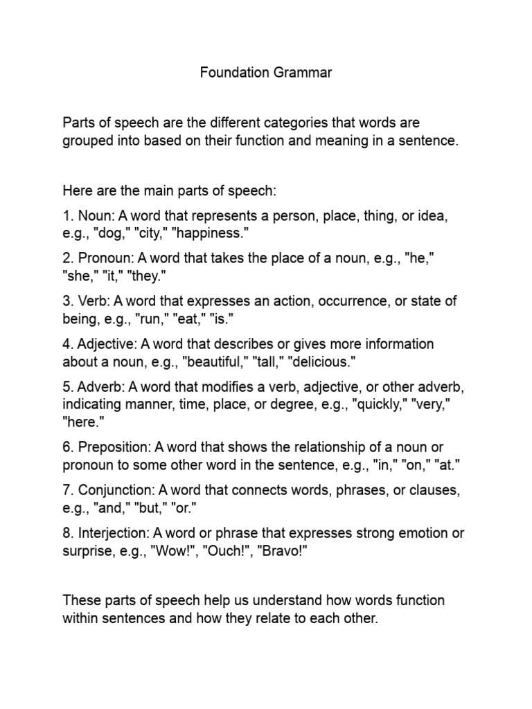 Foundation Grammar | PDF