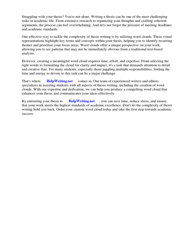 Thesis Word Clouds | PDF | Data | Thought