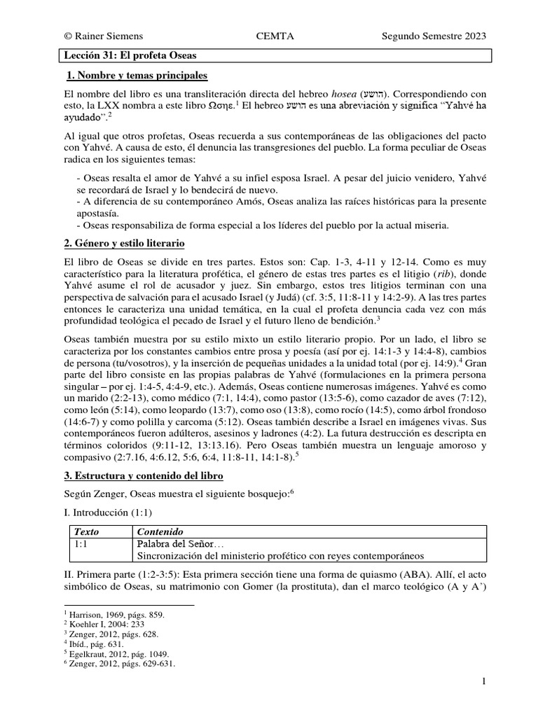 Lección 31_Oseas | PDF | Pecado | Creencia religiosa y doctrina