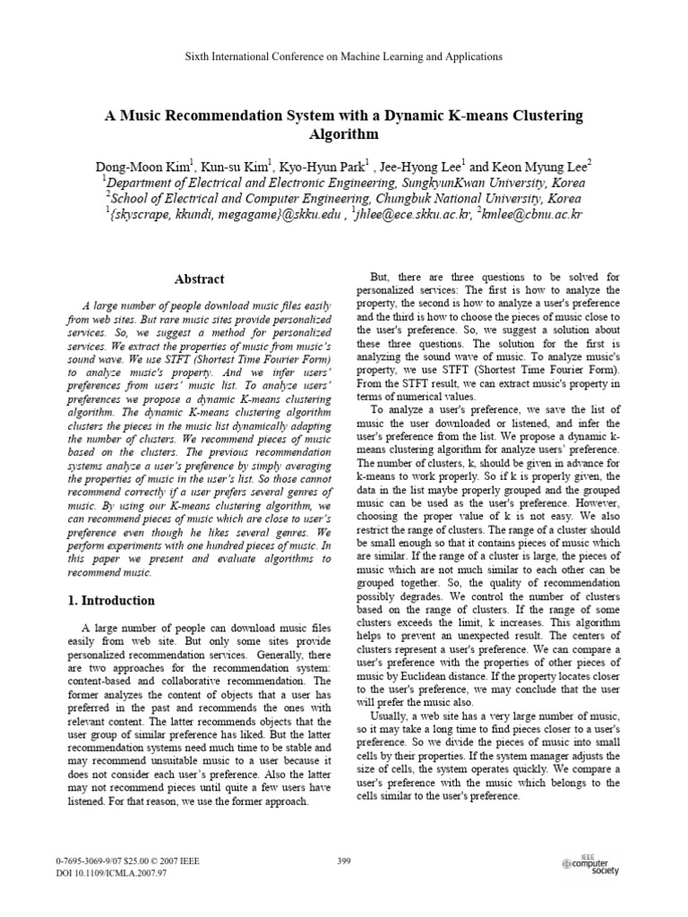 Kim 2007 | PDF | Cluster Analysis | Applied Mathematics