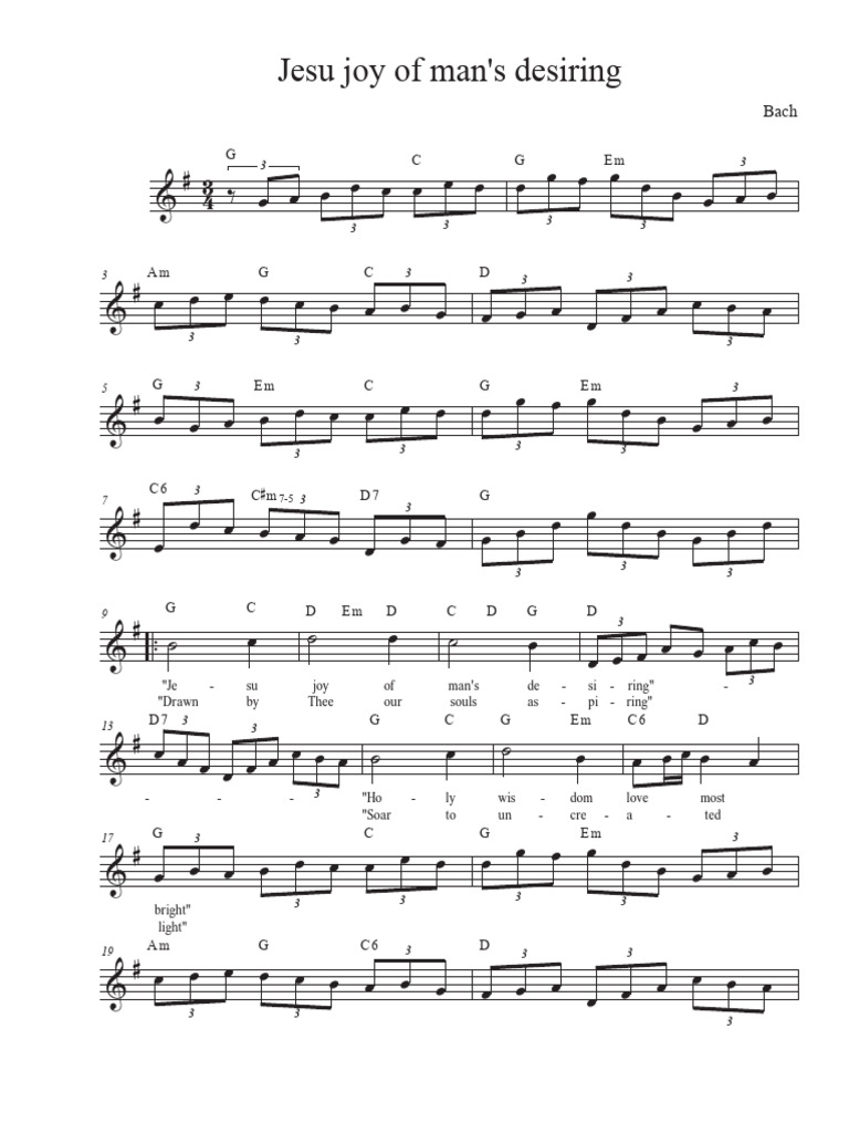 Jesu Joy of Man's Desiring - Score | PDF