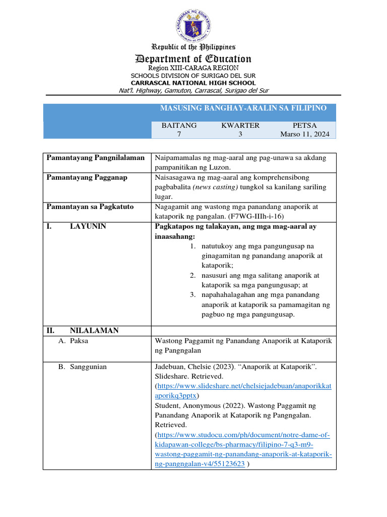 Co 2.SPJ 7 Filipino | PDF