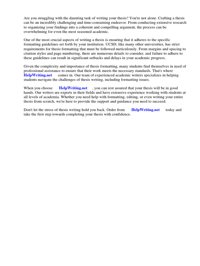 Ucsd Thesis Formatting | PDF | Thesis | Motivation