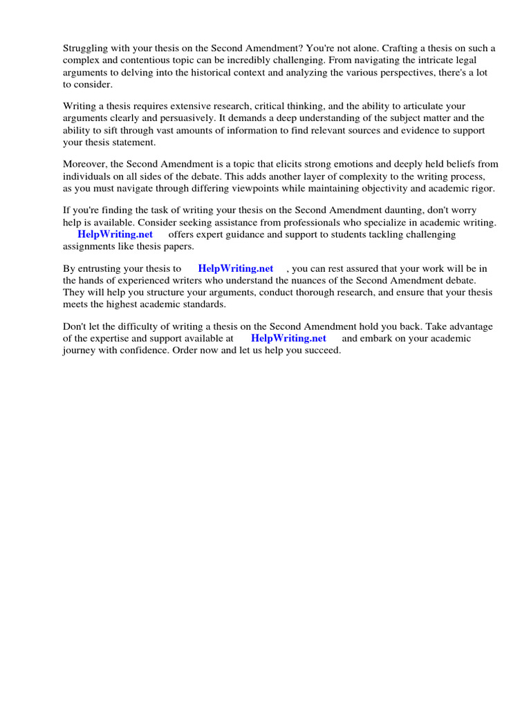 Thesis On 2nd Amendment | PDF | Second Amendment To The United States ...