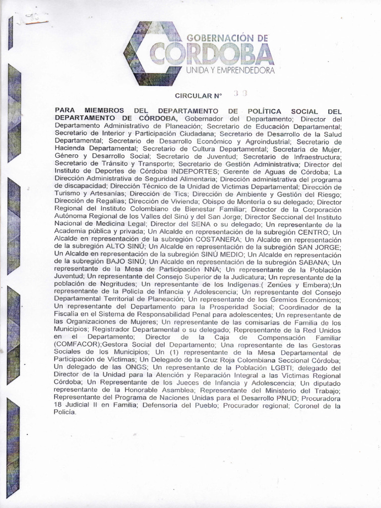 Circular Segundo Consejo 2018001 | PDF