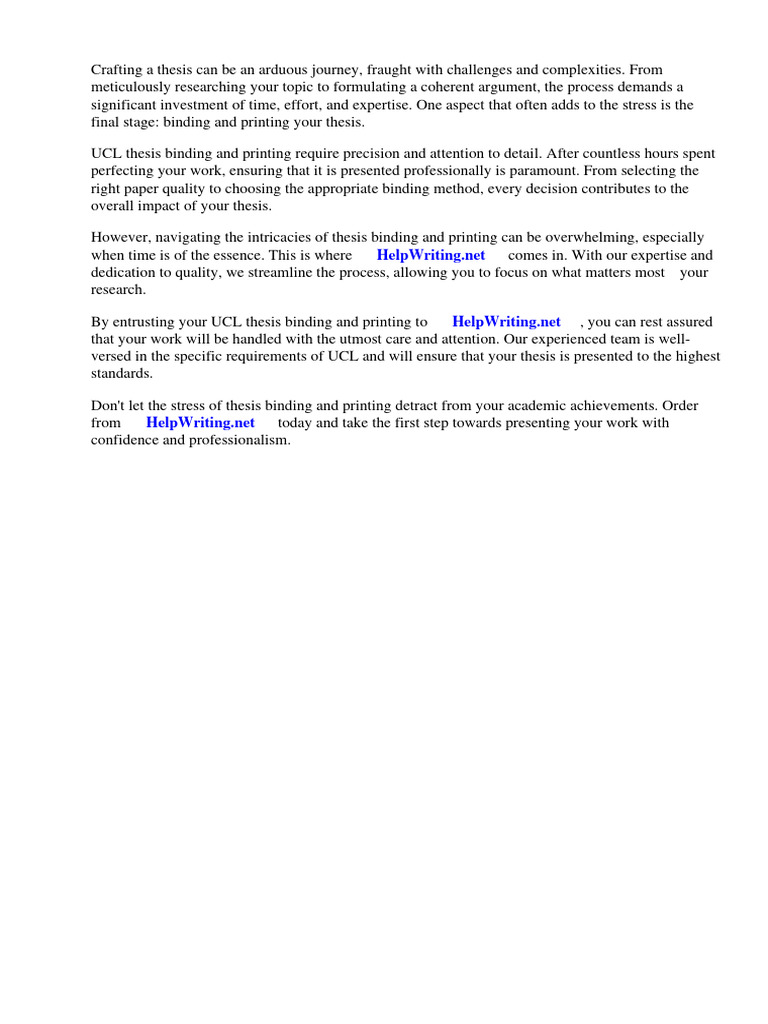 Ucl Thesis Binding and Printing | PDF | Thesis | Bookbinding