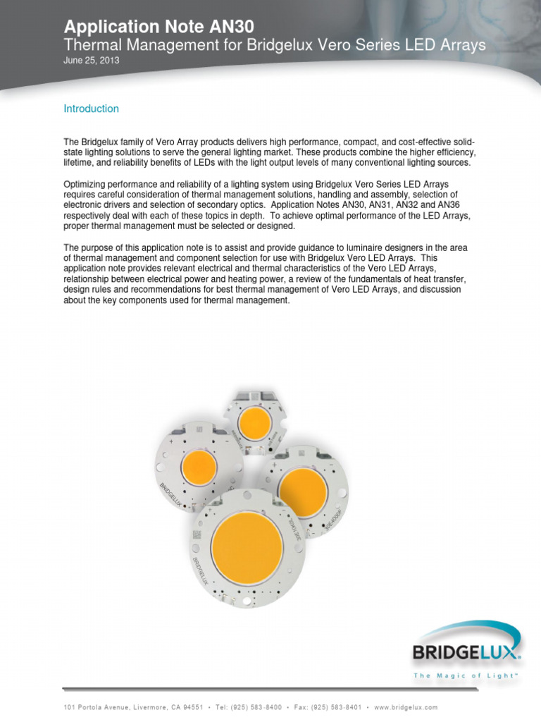 AN30 Thermal Management of Vero LED Modules | PDF