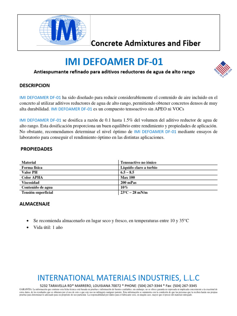 Esp 99 Defoamer DF-01 | PDF | Agua | Química Física