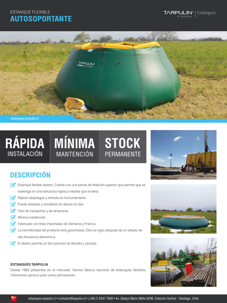 Tarpulin ESTANQUE AUTOSOPORTANTE | PDF