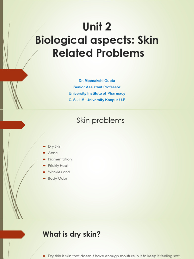 Unit 2 Biological Aspect Lecture Skin Problems 1 (1) | PDF