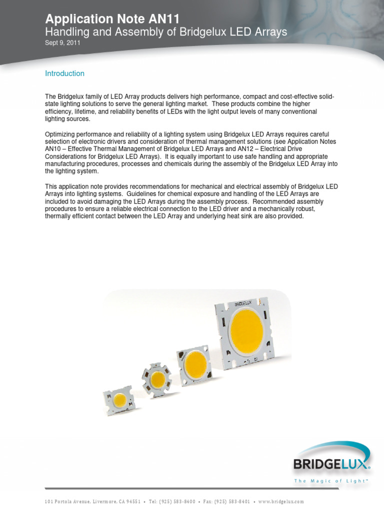 Bridgelux LED Array Assembly Guide | PDF | Soldering | Solder
