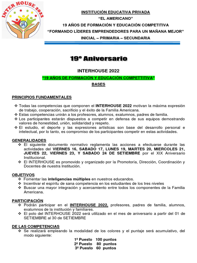 Bases Interhouse 2022 | PDF | Diseño gráfico | Scratch (lenguaje de programación)