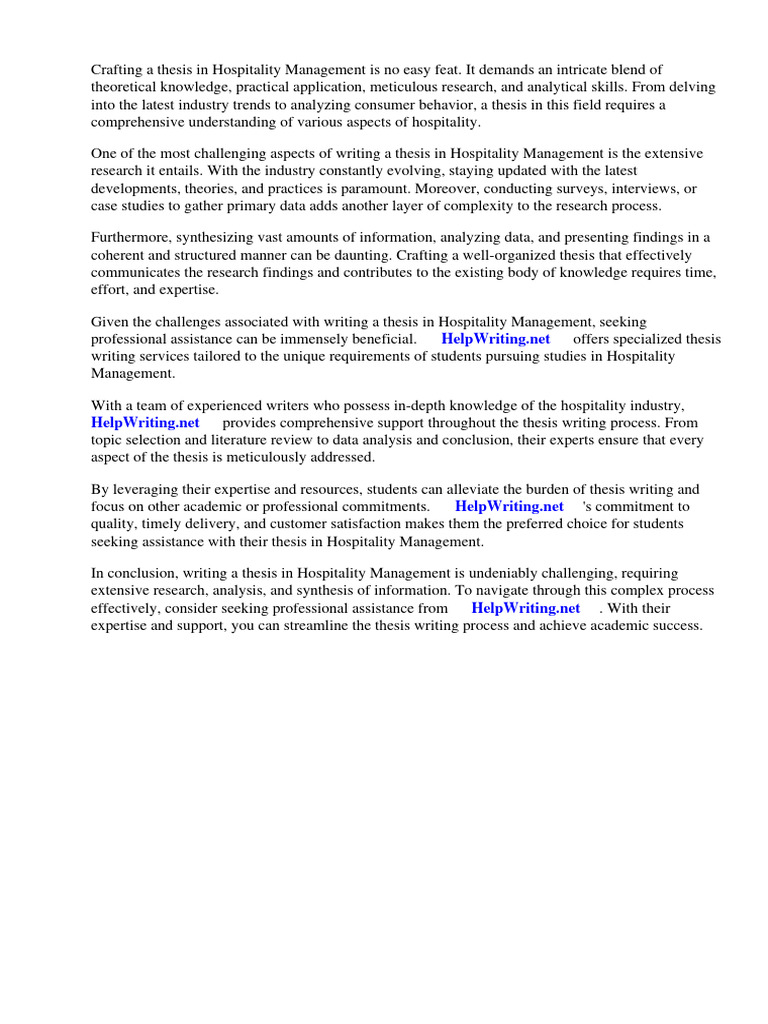 Hospitality Thesis Writing Help | PDF | Linked In | Hypothesis