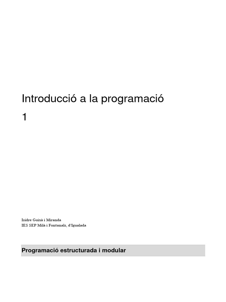 UD1 - Introducció A La Programació | PDF