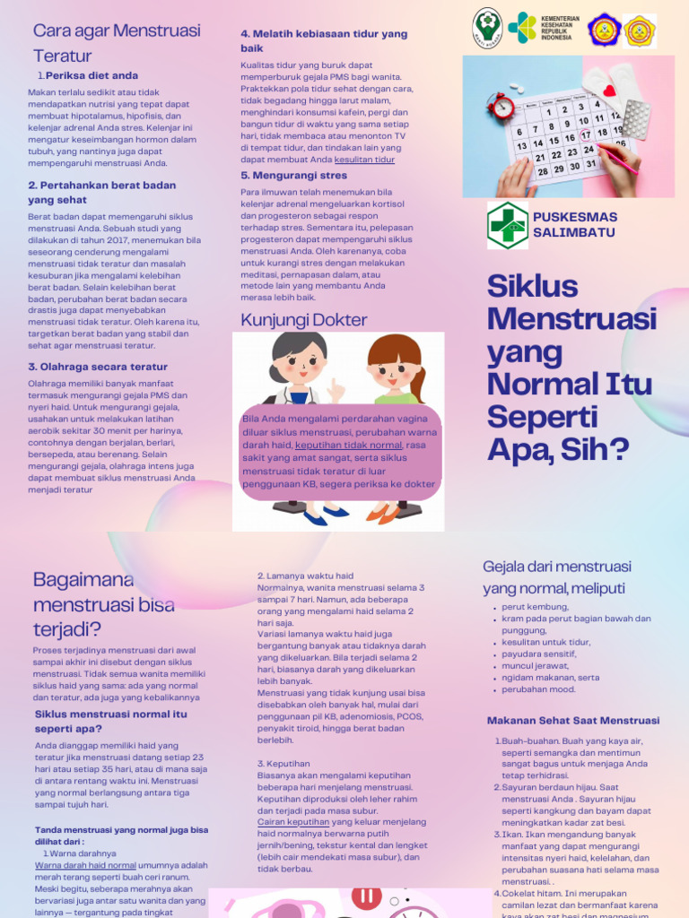 Leaflat Siklus Menstruasi Normal | PDF | Kesehatan Holistik