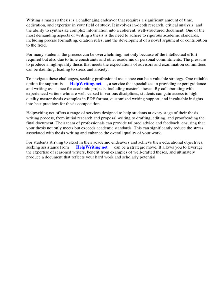 Master Thesis Examples PDF | PDF | Thesis | Marketing