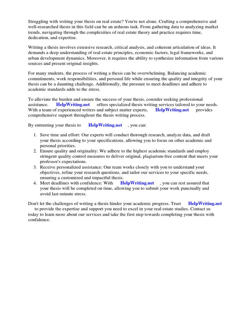 Thesis Real Estate Theme | PDF