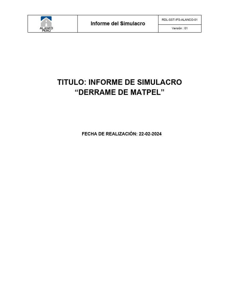 Informe de Derrame de Maptel 22.02.24 | PDF | Simulación