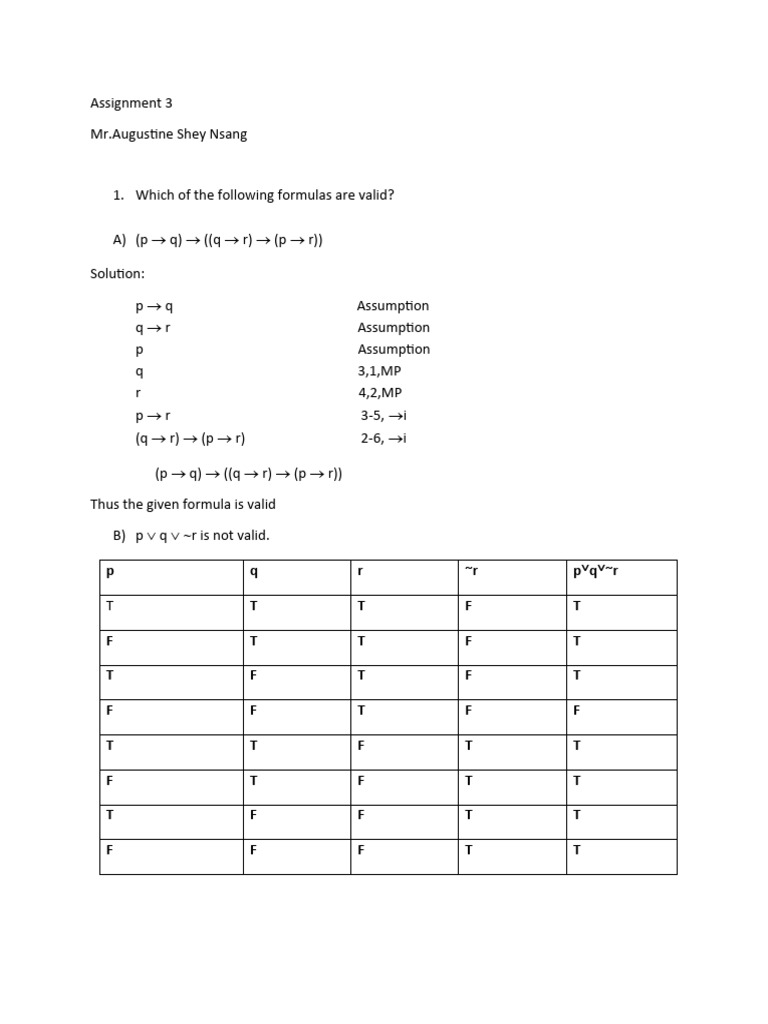 CSC 214 Assignment | PDF | Logic | Metalogic