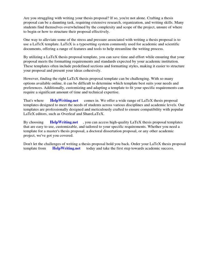 Latex Thesis Proposal Template | Download Free PDF | Thesis | Writing