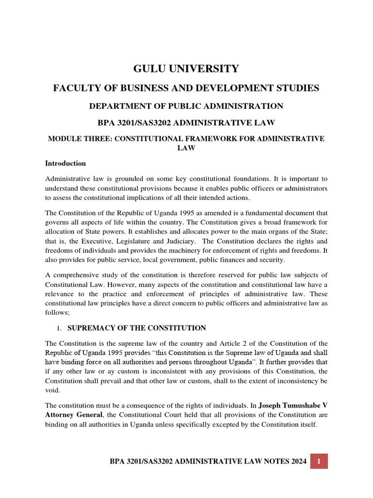 Module Three Constitutional Framework For Admin Law | PDF