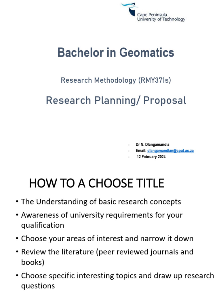 RMY371s Lecture 4-Research Planning & Research Proposal | PDF | Methodology | Cognition