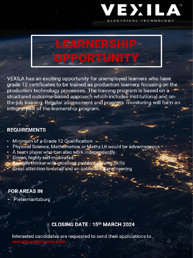 Vexila Learnership Advert Mar 2024 | PDF