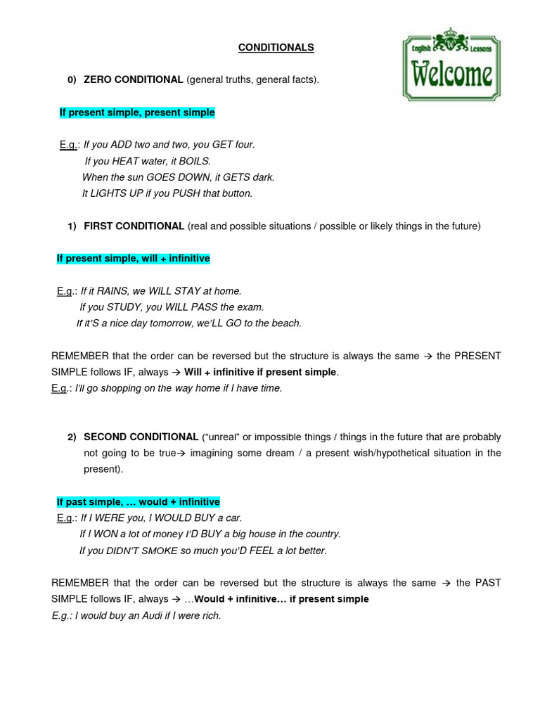 Conditionals - FCE | PDF | Linguistics | Grammar