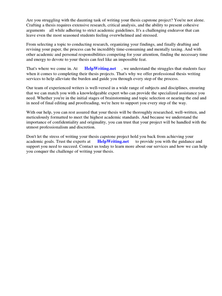 Thesis Capstone Project Pdf