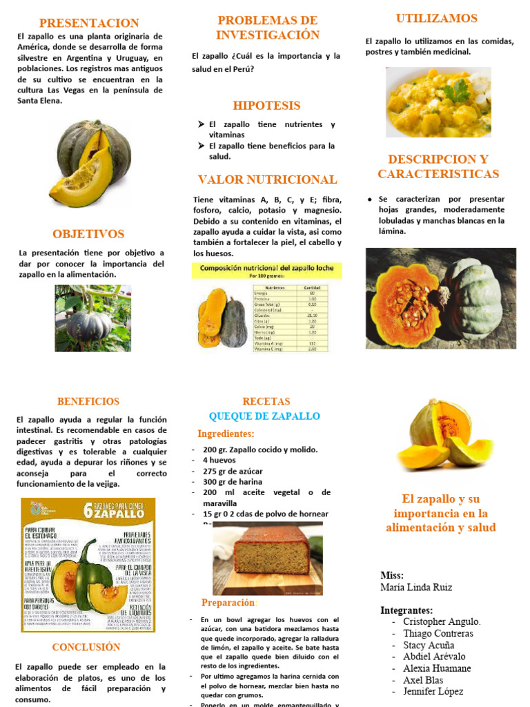 TRIPTICO Zapallo | PDF | Postres | Cocina