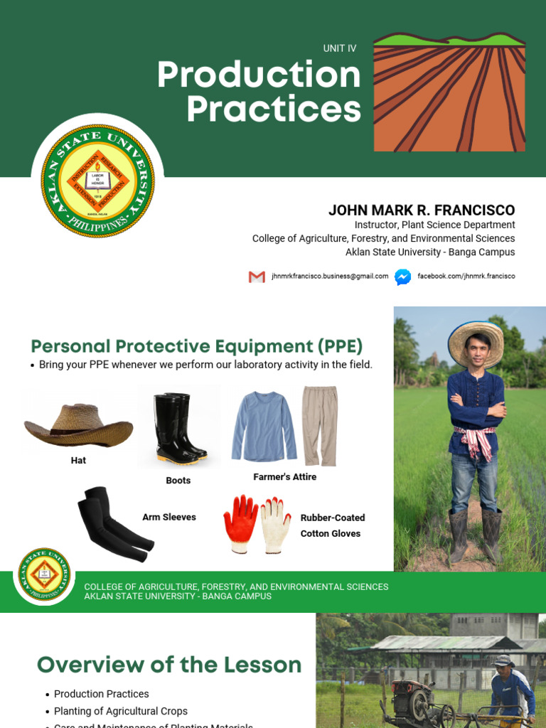 UNIT 4 - PART 1 Production Practices | PDF | Tillage | Botany