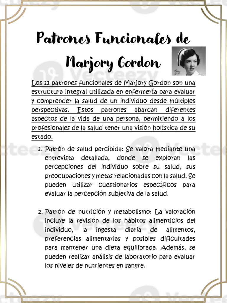 Patrones Funcionales de Marjory Gordon | PDF | Estrés (biología ...