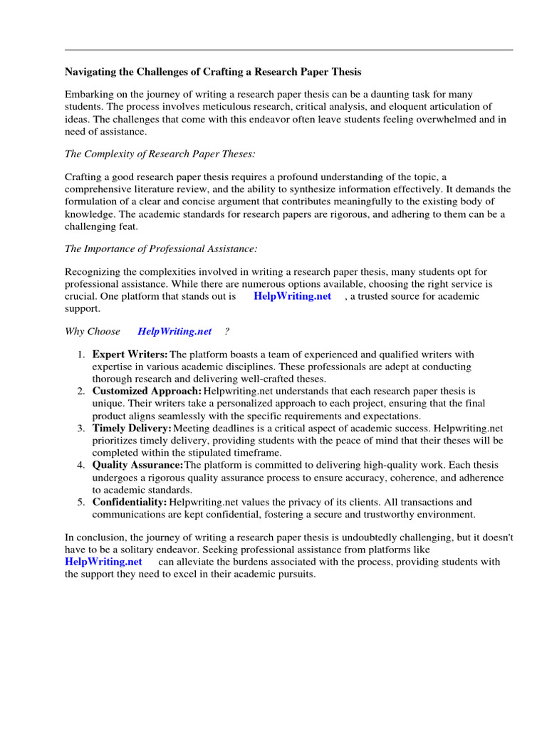 How To Write A Good Research Paper Thesis | PDF | Thesis | Essays