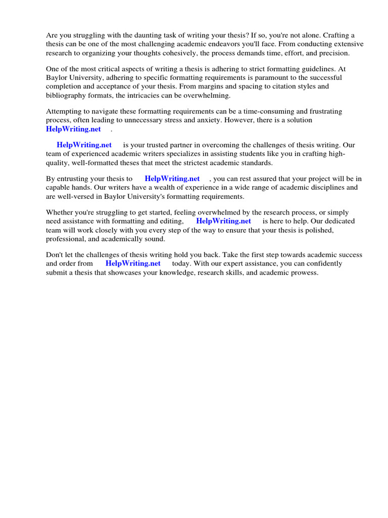 Baylor Thesis Formatting | Download Free PDF | Thesis | Option (Finance)