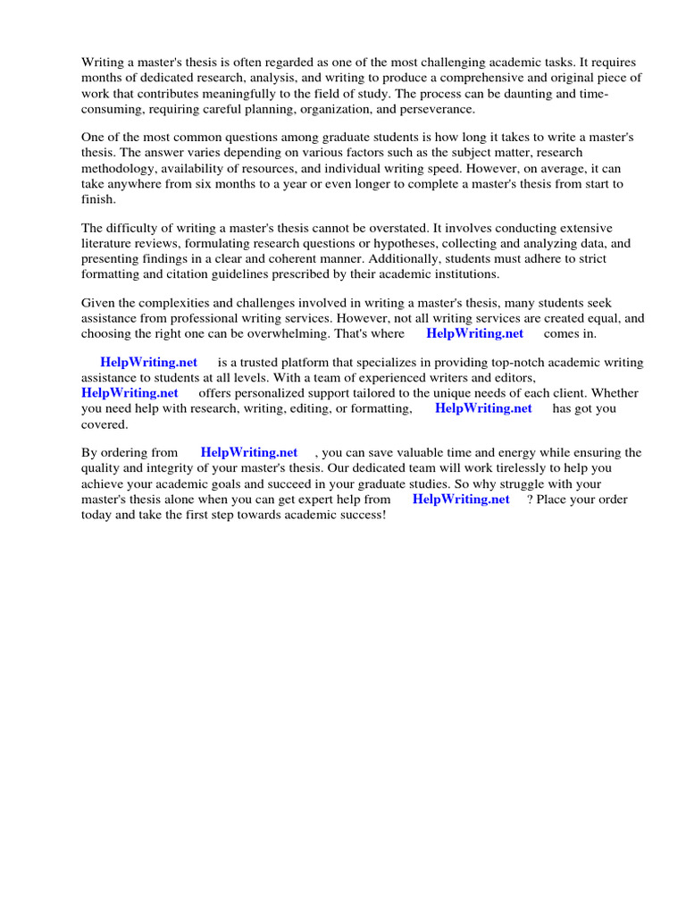 Master's Thesis Writing Guide | PDF | Thesis | Human Communication