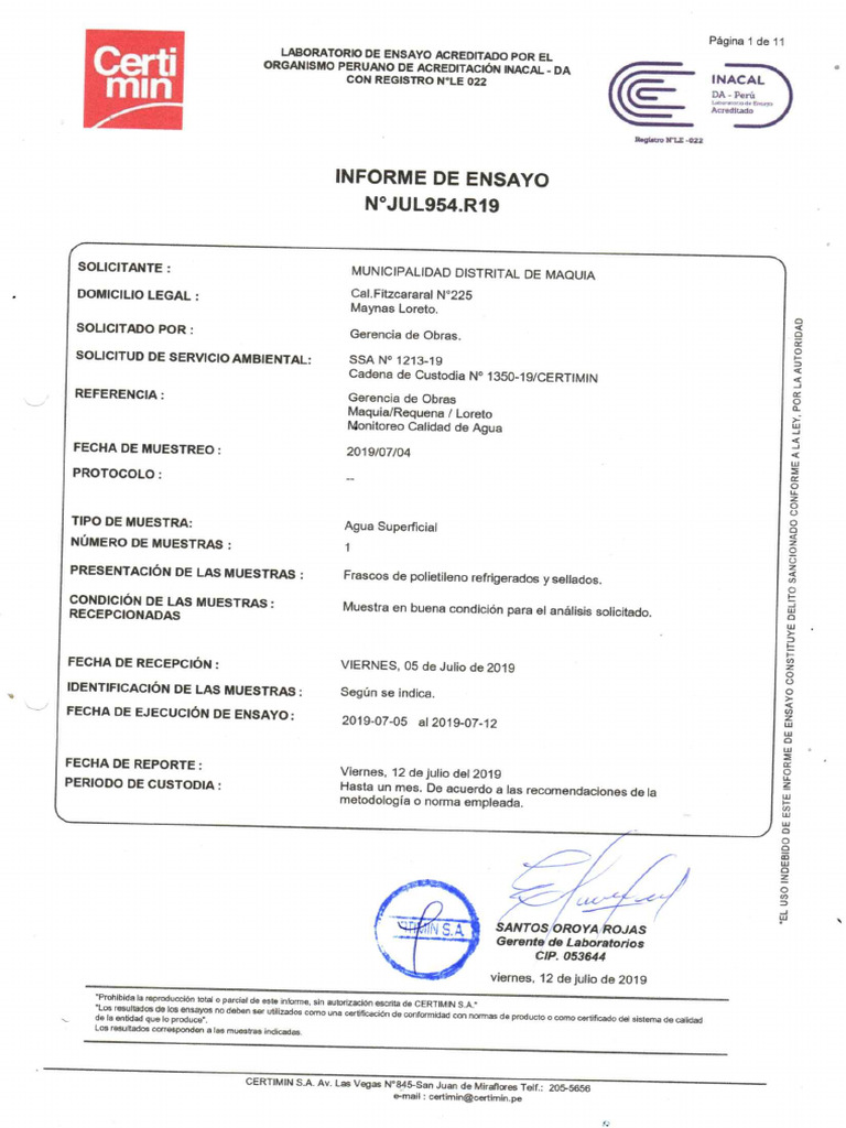 Infoeme de Ensayo Carachama | PDF