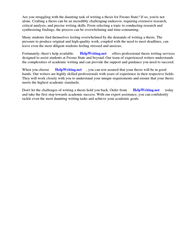 Fresno State Thesis | PDF | Thesis