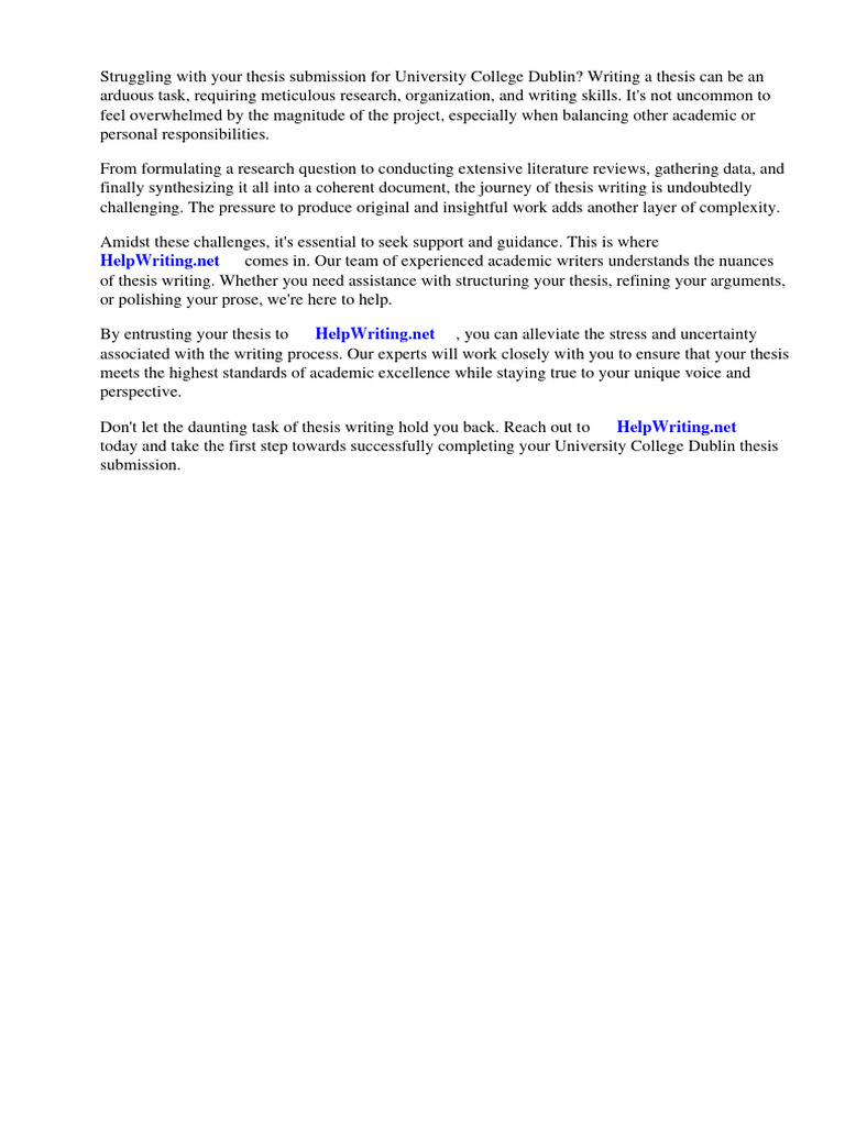 University College Dublin Thesis Submission | Download Free PDF ...