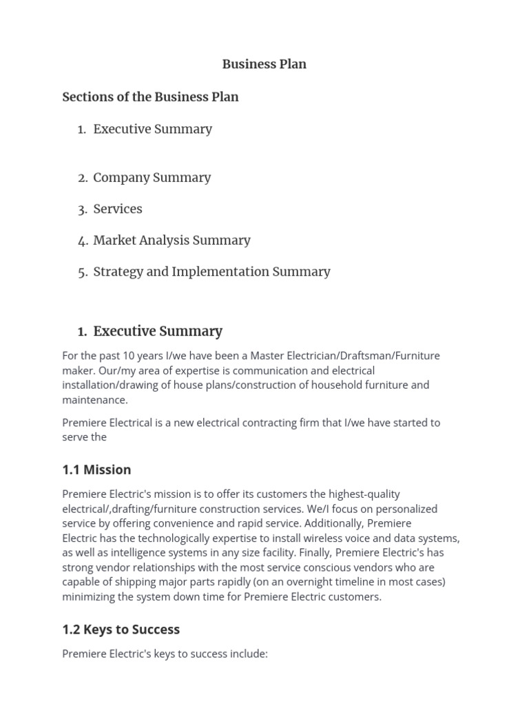 Sample Business Plan | PDF | Startup Company | Small Business ...