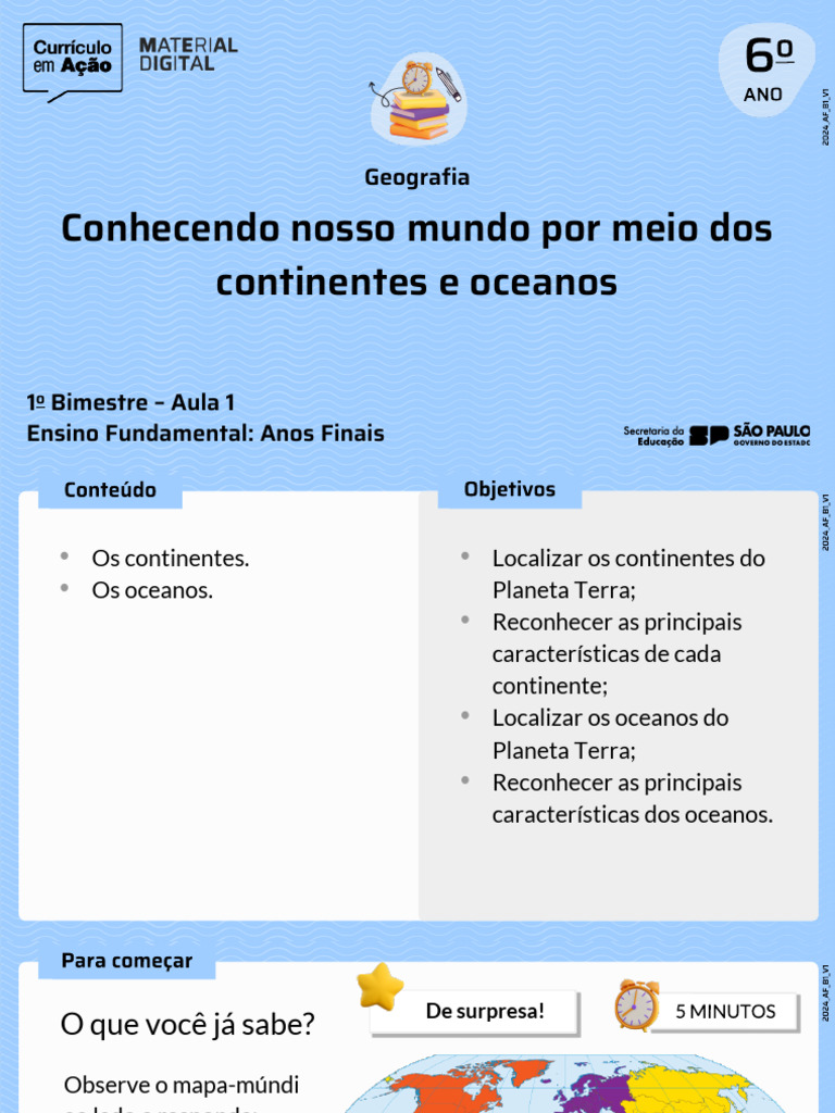 Conhecendo Nosso Mundo | PDF | Continente | Oceano Atlântico