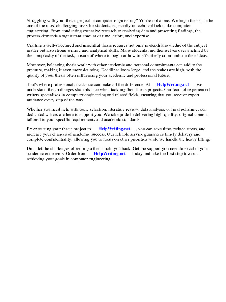Computer Engineering Thesis Help | PDF | Engineering | Thesis