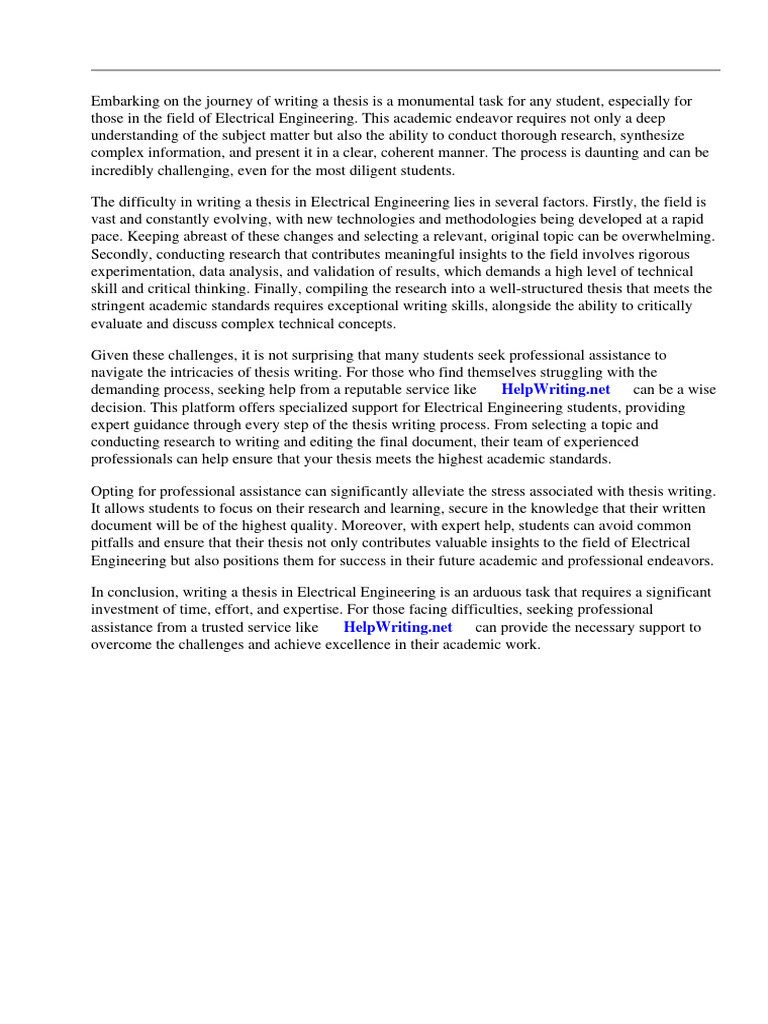 Thesis Sample For Electrical Engineering | Download Free PDF | Thesis ...