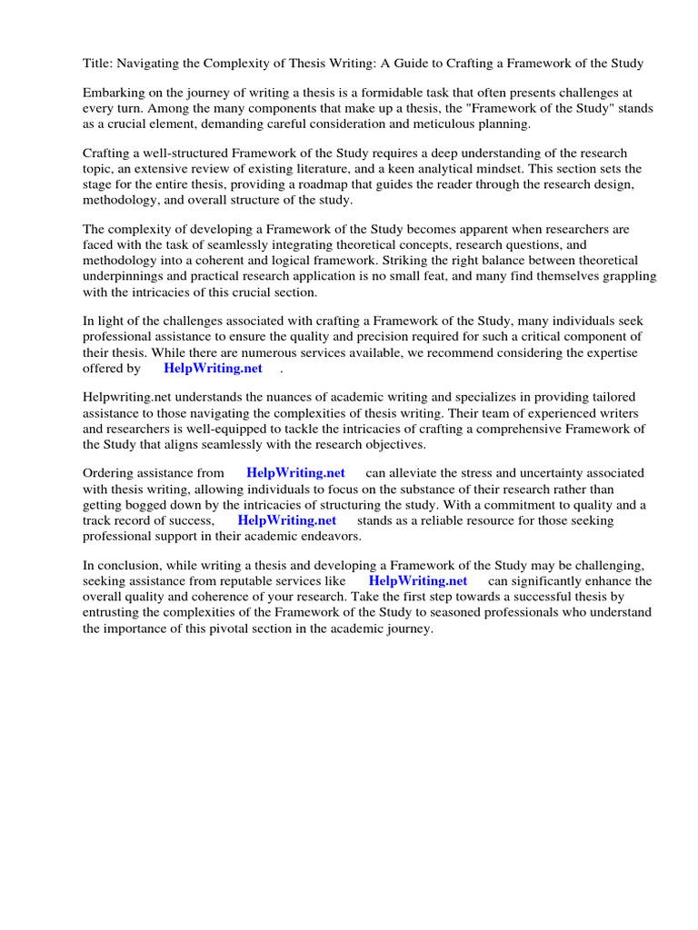 Framework of The Study Thesis Sample | PDF | Theory | Conceptual Model