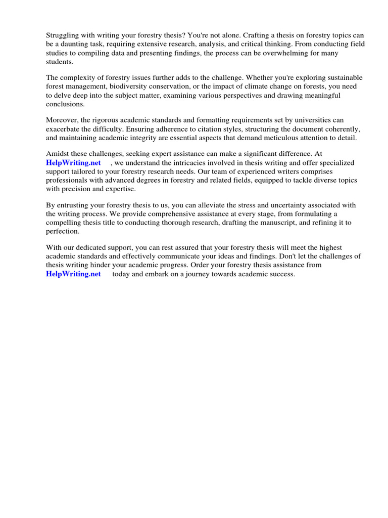 Thesis Title For Forestry | PDF | Thesis | Forestry