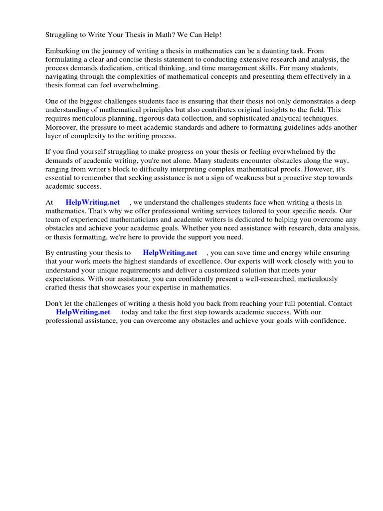 Sample of Thesis Title in Math | PDF | Thesis | Mathematics