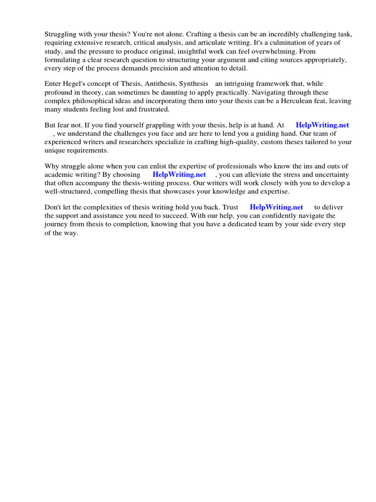 Thesis Antithesis Synthesis Hegel | PDF | Dialectic | Georg Wilhelm ...