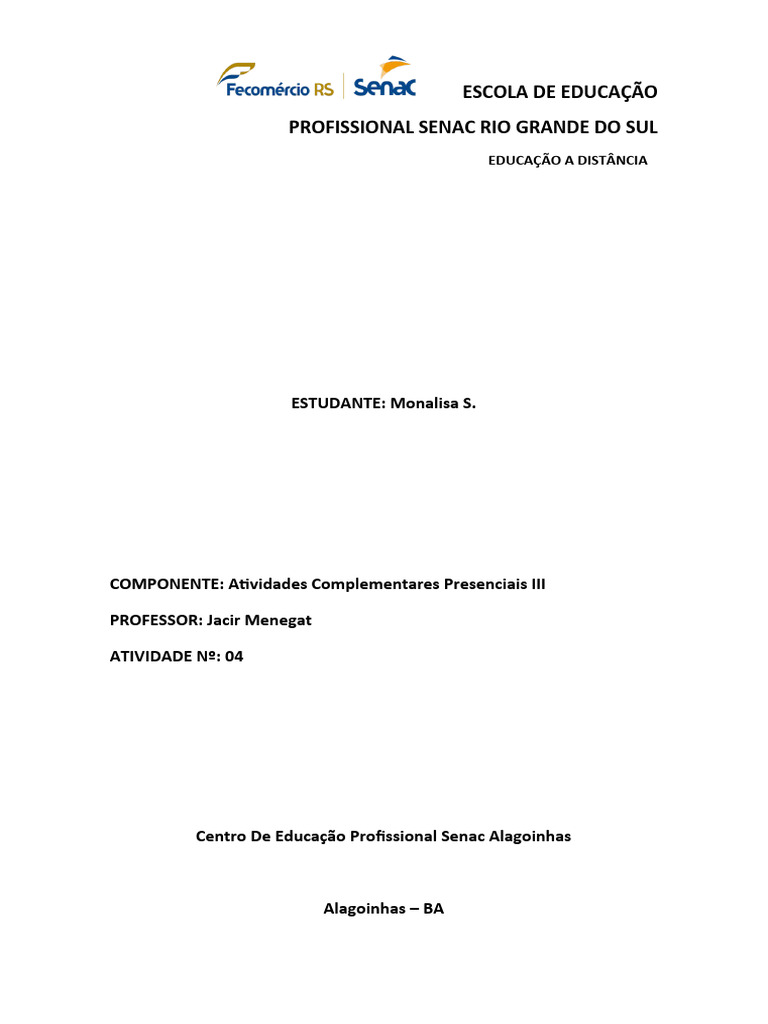 Acp3 Atividade4 | PDF | Qualidade (negócios) | Contabilidade