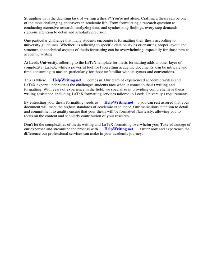 Leeds University Thesis Template Latex | PDF | Thesis | Te X