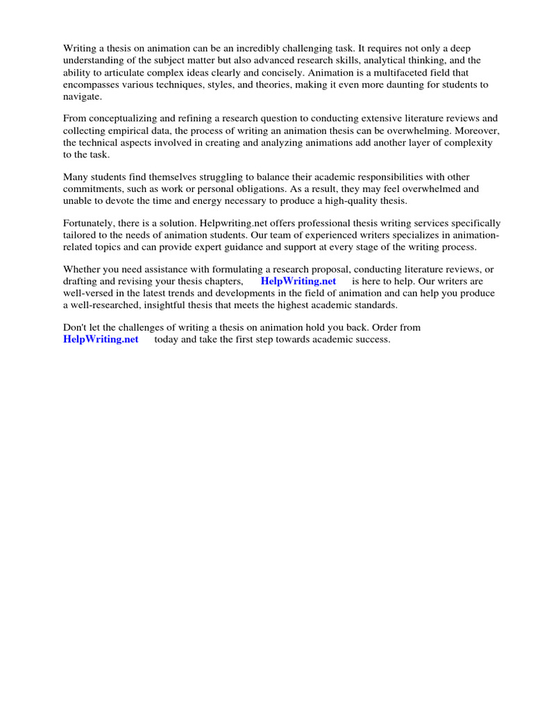 Animation Thesis | PDF